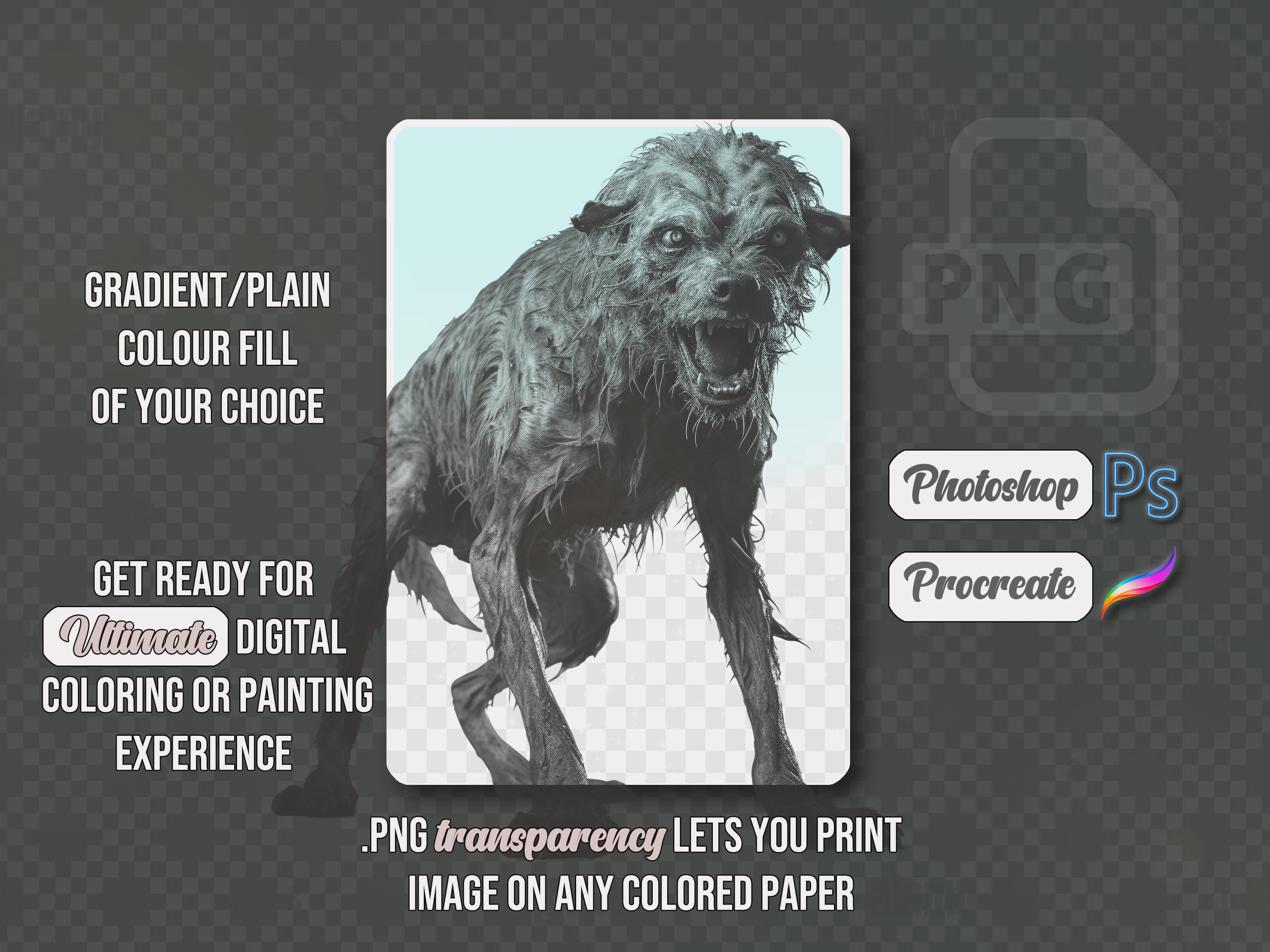 Zombie Apocalypse Clip Art 5 Digital File Types Color & Grayscale PNG ...