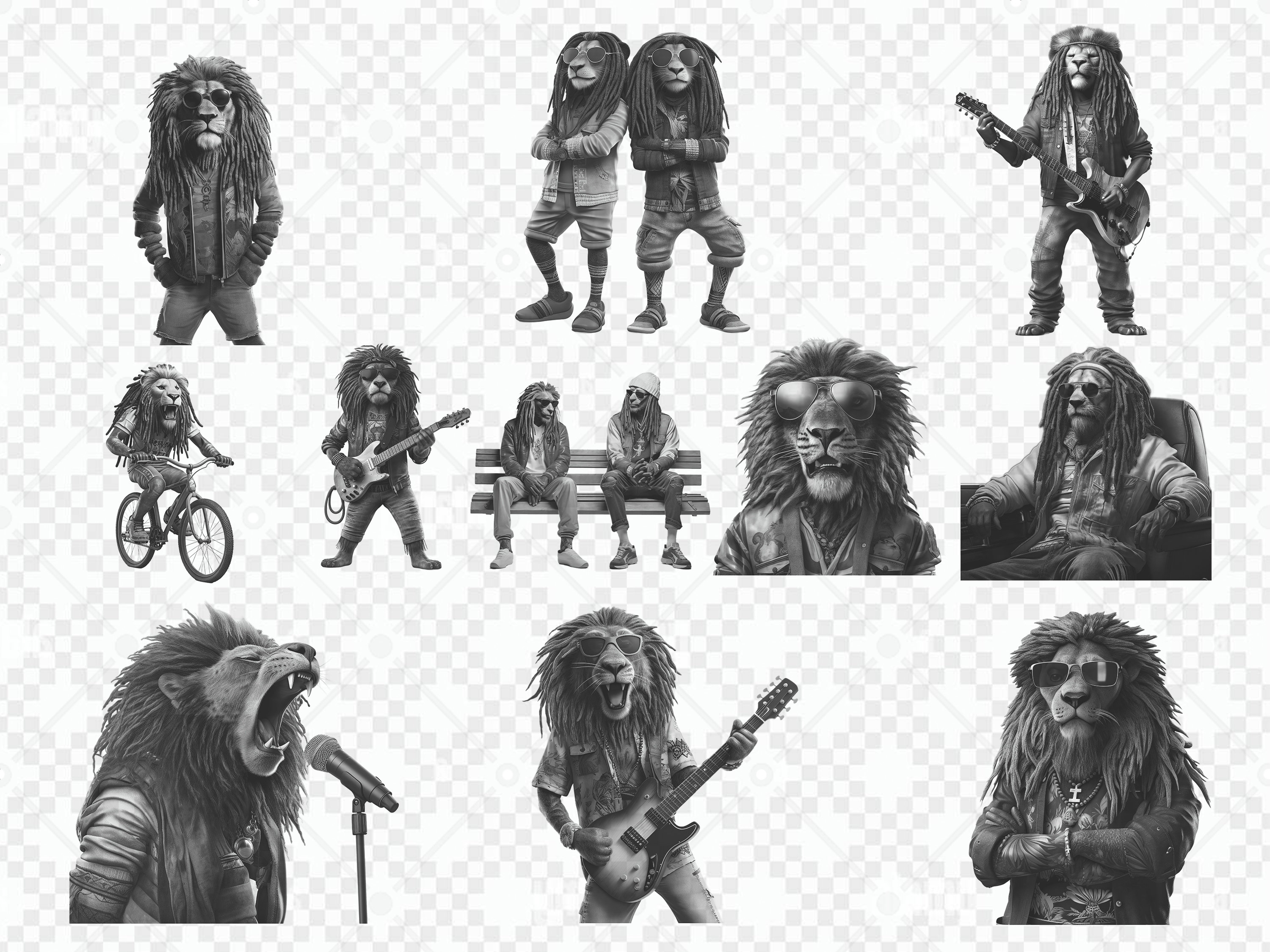 32 Rasta Lion - Reggae Clip Art | 5 Digital File Types | Color ...