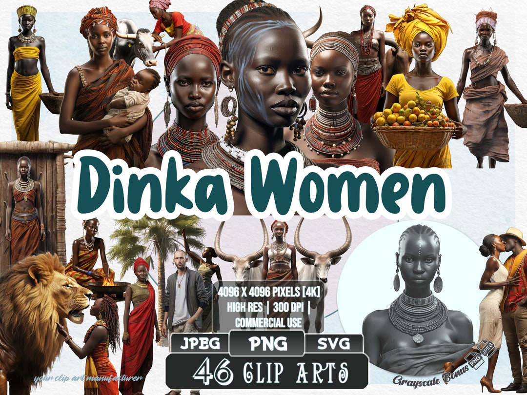 46 Dinka Women- South Sudanese Tribe | 5 Digital File Types | Color ...
