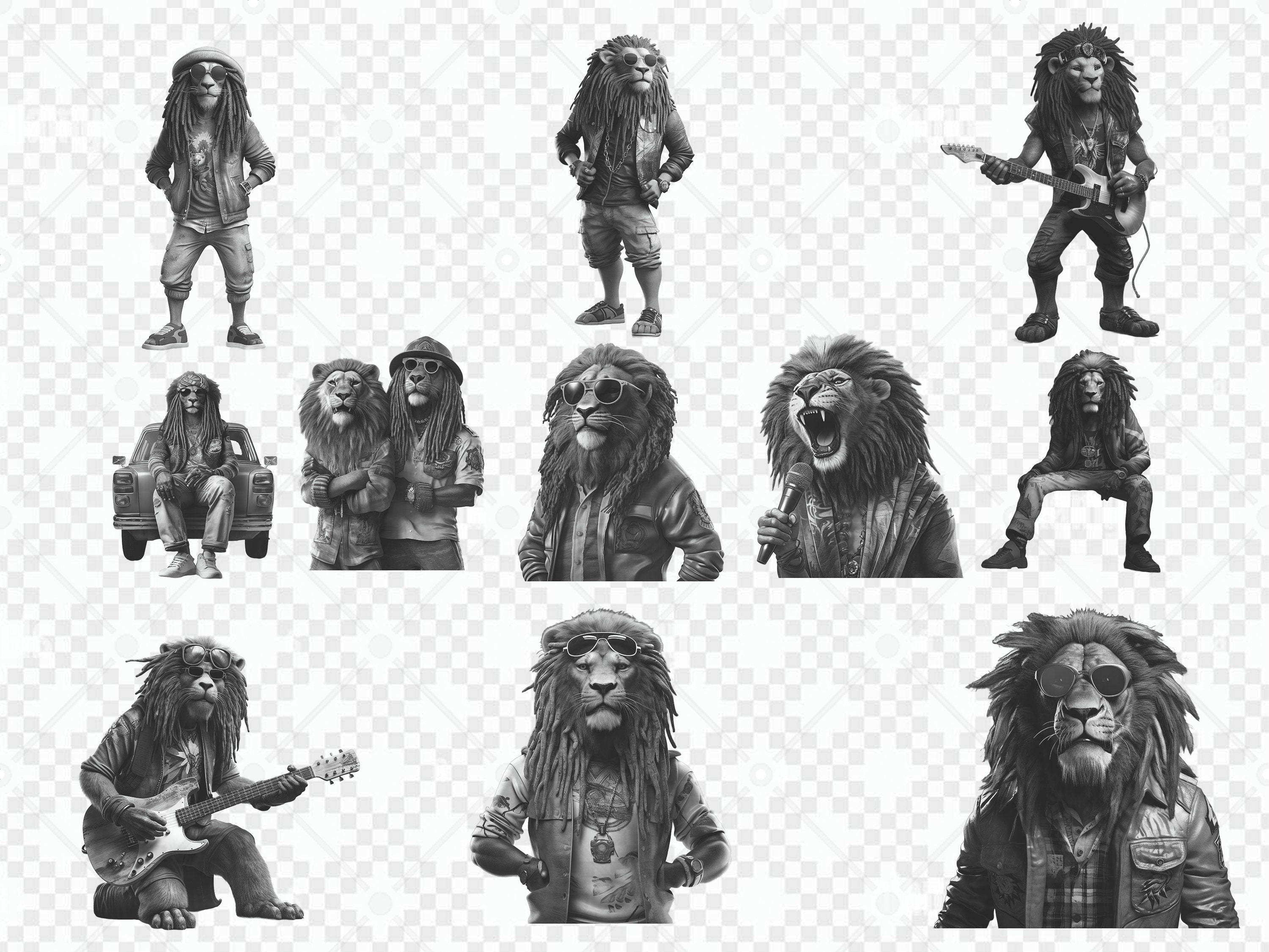 31 Reggae Lion - Reggae Clip Art | 5 Digital File Types | Color ...