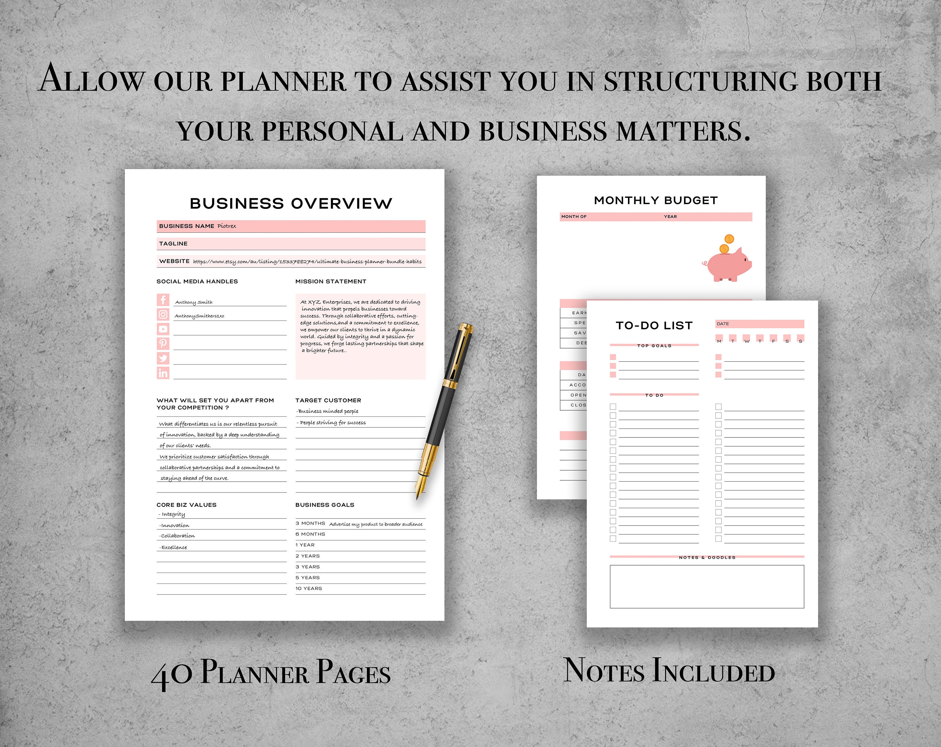 Ultimate Business Planner Bundle: Habits, Health, Finances, Trackers ...