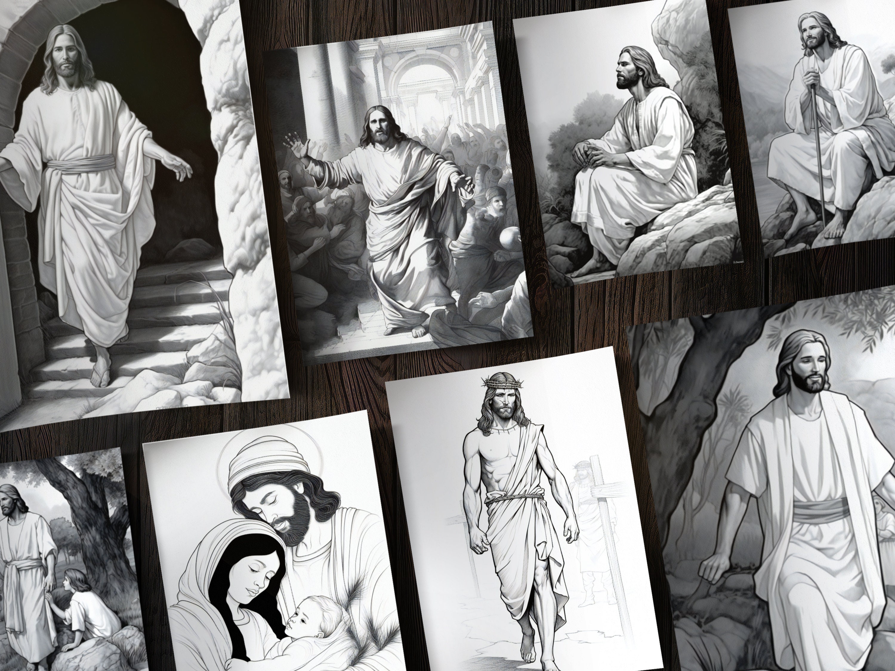 67 Pages of Jesus Christ | Coloring Book Pages | 4 Different Versions ...