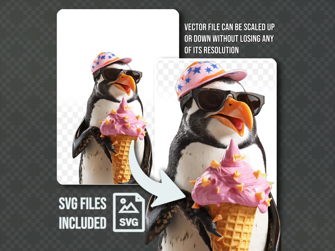 22 Icy Penguin - Ice Cream Clip Art | 5 Digital File Types | Color ...