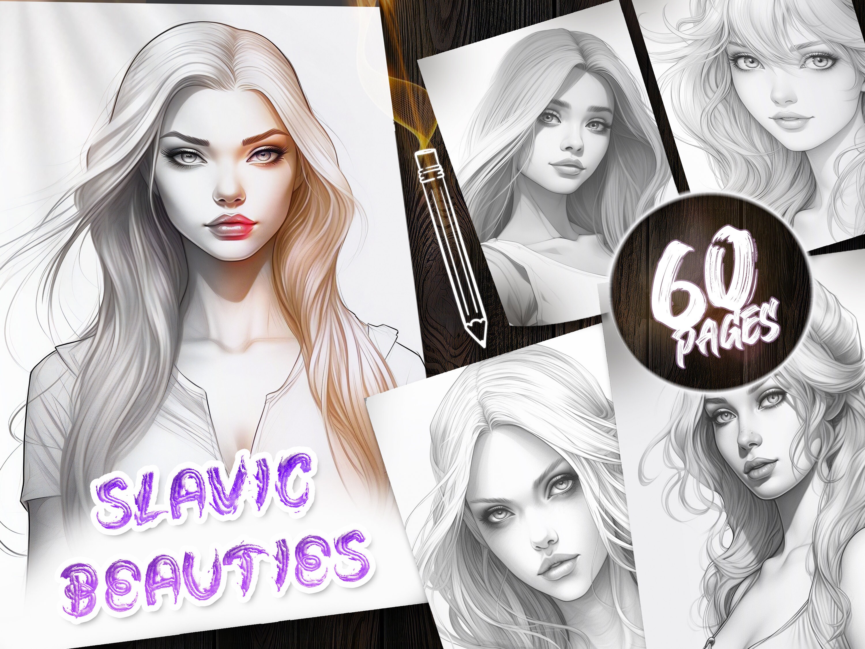 60 Slavic Beauties | Coloring Book Pages | 4 Different Versions | A4 ... 60 Slavic Beauties | Coloring Book Pages | 4 Different Versions | A4 ...