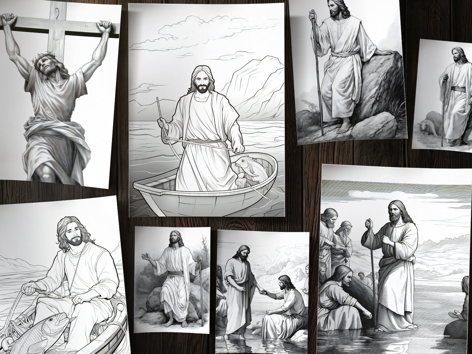67 Pages of Jesus Christ | Coloring Book Pages | 4 Different Versions ...