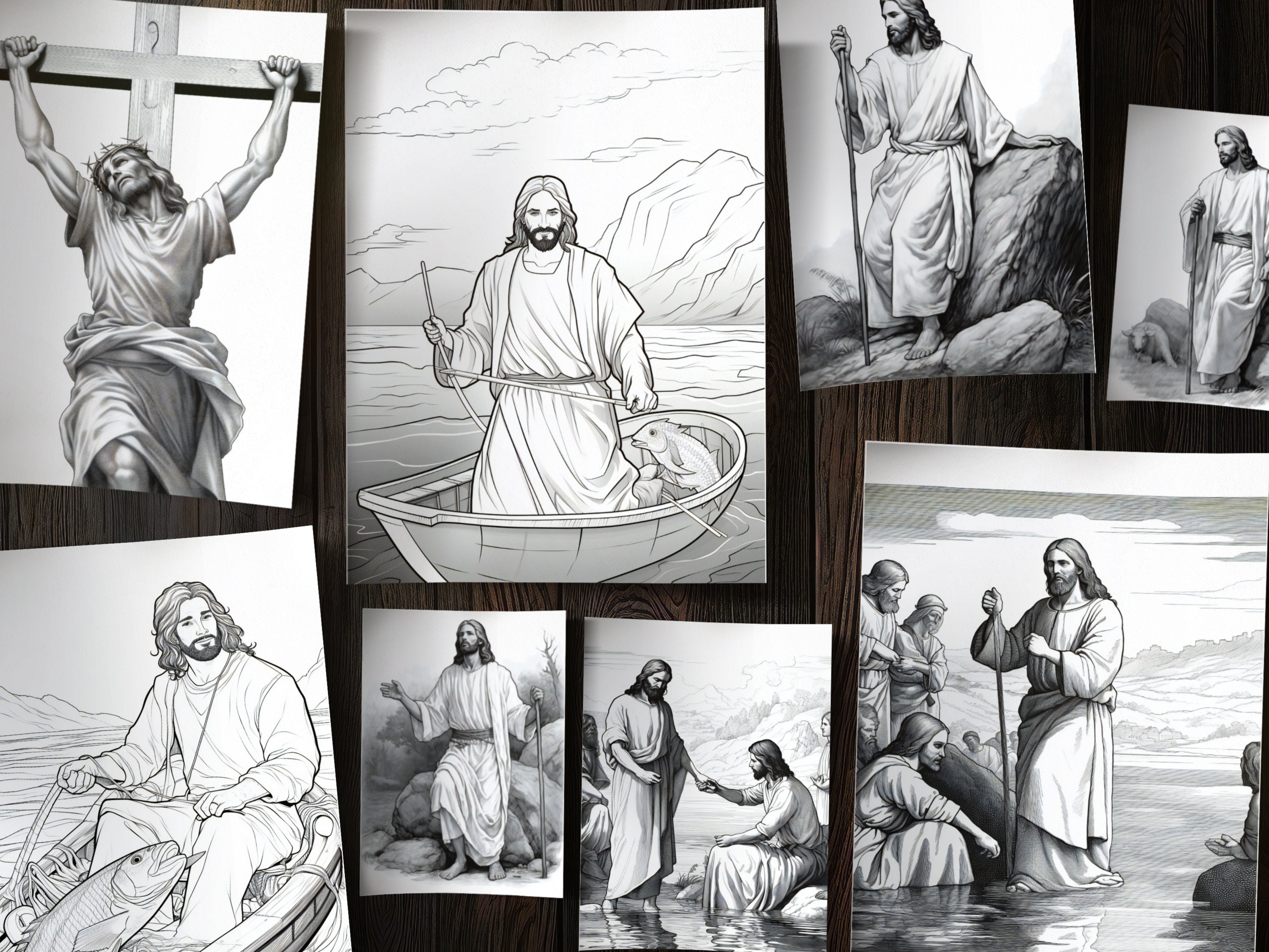 67 Pages of Jesus Christ | Coloring Book Pages | 4 Different Versions ...