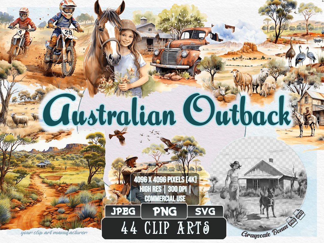 Australian Outback - Clip Art Transparent | 5 Digital File Types ...