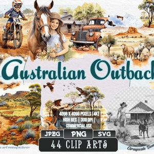 Australian Outback - Clip Art Transparent | 5 Digital File Types ...