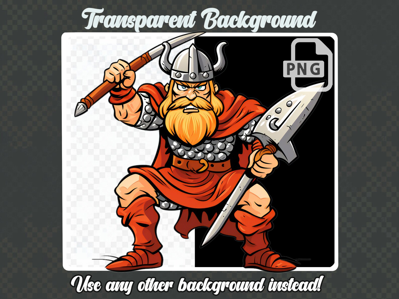 Mad Vikings - Clip Art Transparent | 5 Digital File Types | Color ...