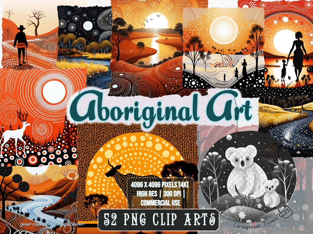 Aboriginal Art - Clip Art Transparent | 5 Digital File Types | Color ...
