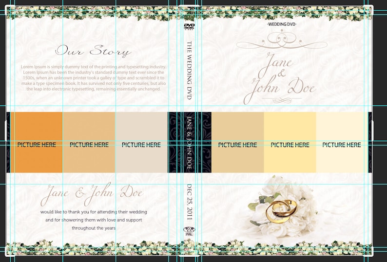 Classy Wedding DVD Cover Template | 2 Styles DVD Labels |300dpi | CMYK ...