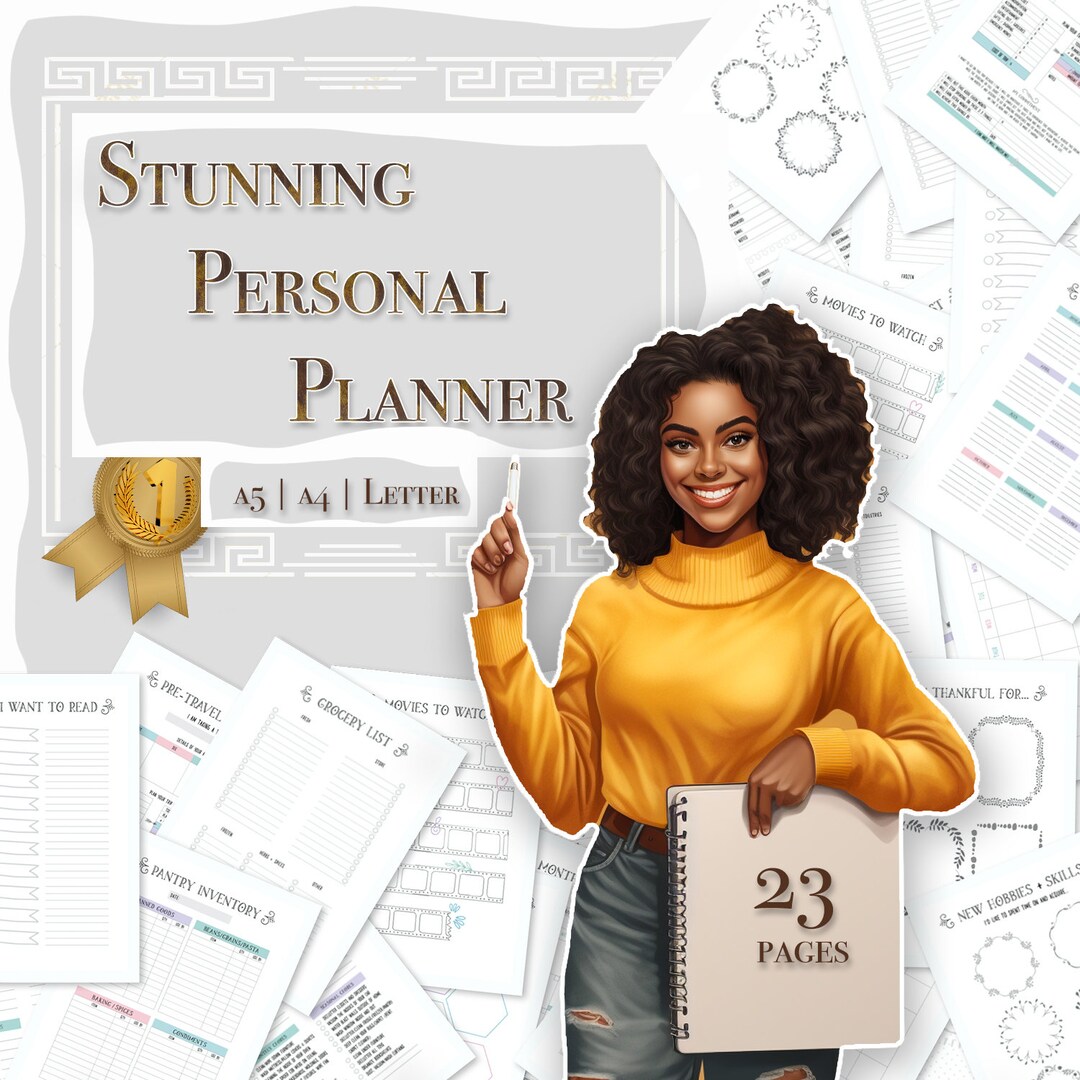 Stunning Personal Planner: A5, A4, Letter Size | PDF Digital Download ...