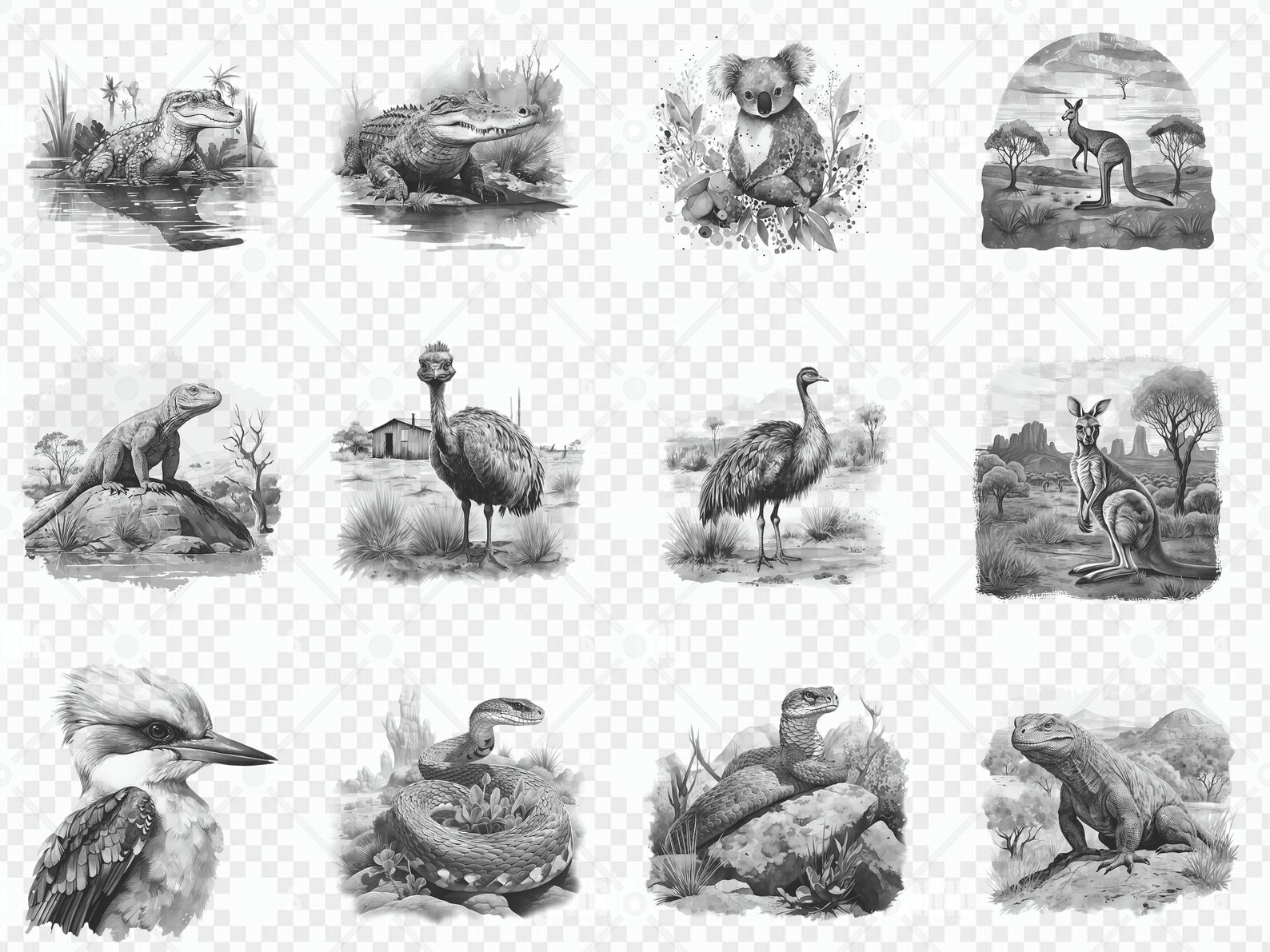 Australian Animals - Clip Art Transparent | 5 Digital File Types ...