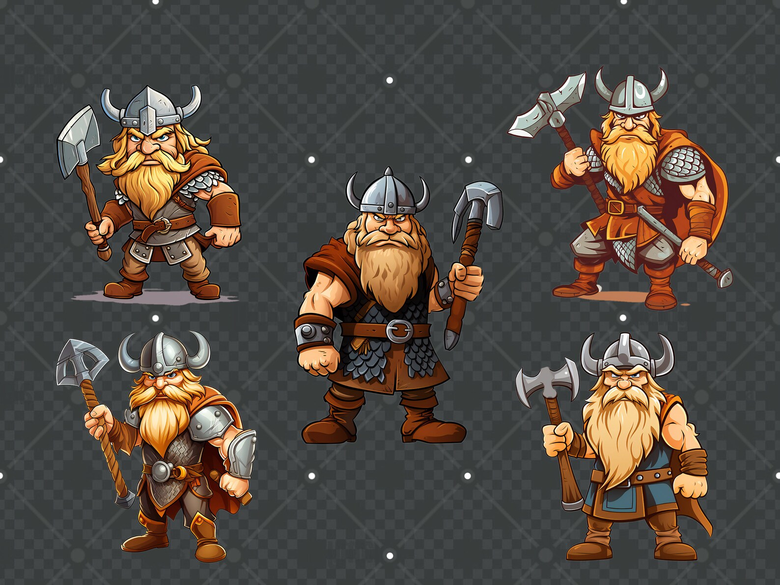 Mad Vikings - Clip Art Transparent | 5 Digital File Types | Color ...