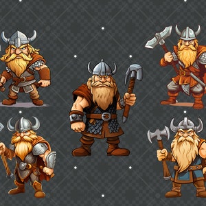 Mad Vikings - Clip Art Transparent | 5 Digital File Types | Color ...