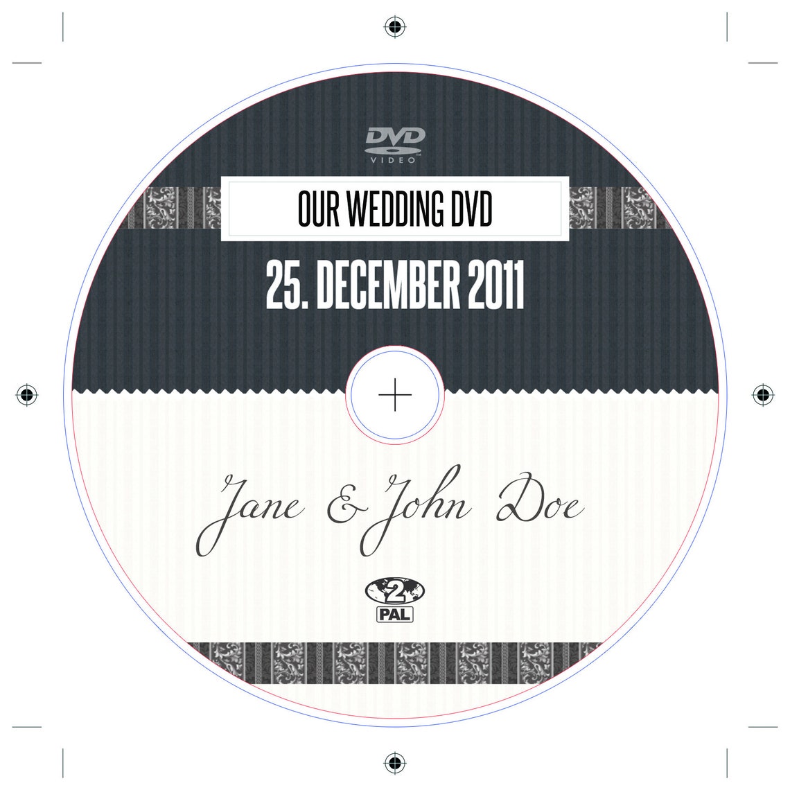 Vintage Wedding DVD Cover Template | DVD Label |300dpi | CMYK | 3mm ...