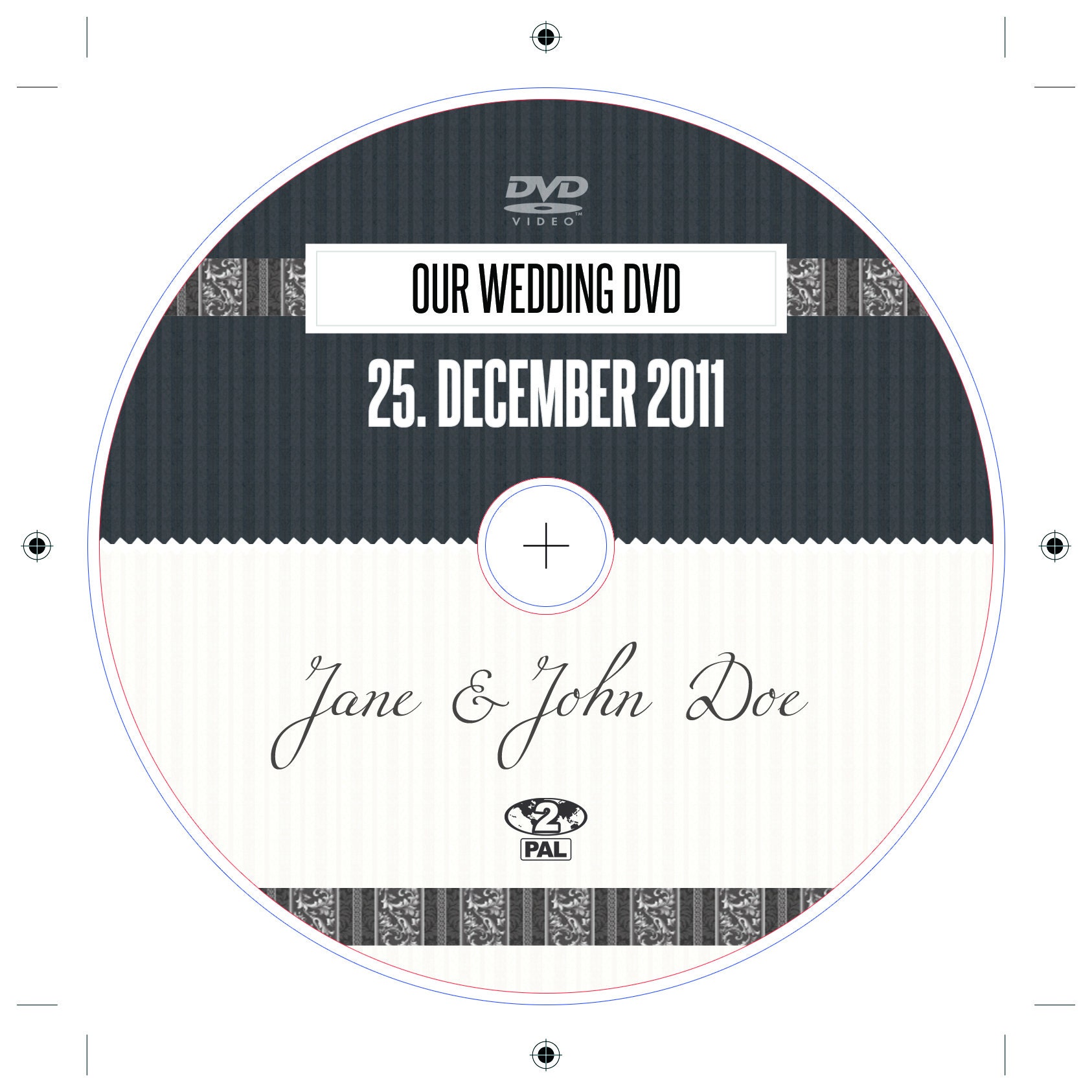 Vintage Wedding DVD Cover Template | DVD Label |300dpi | CMYK | 3mm ...