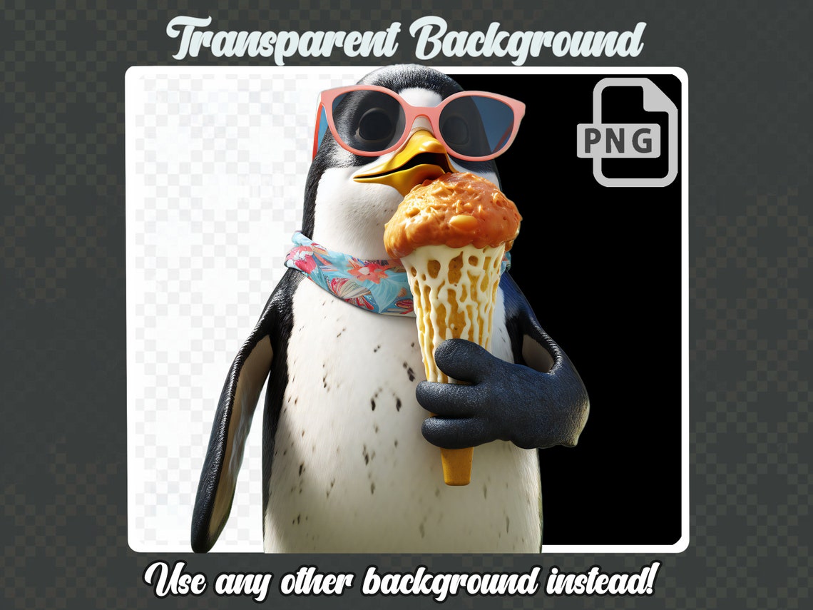 22 Icy Penguin - Ice Cream Clip Art | 5 Digital File Types | Color ...