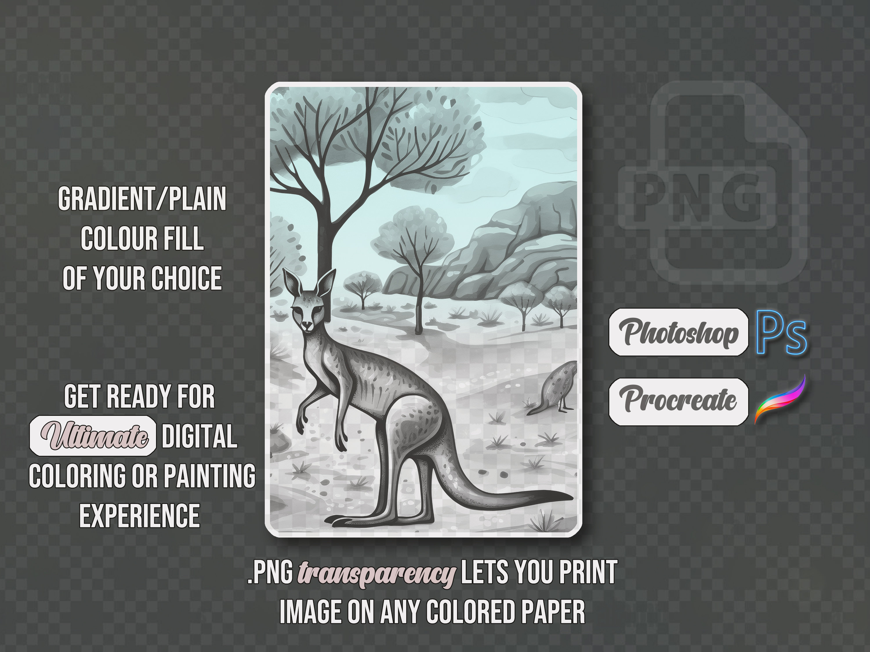 Australian Animals Clip Art Transparent 5 Digital File Types Color ...