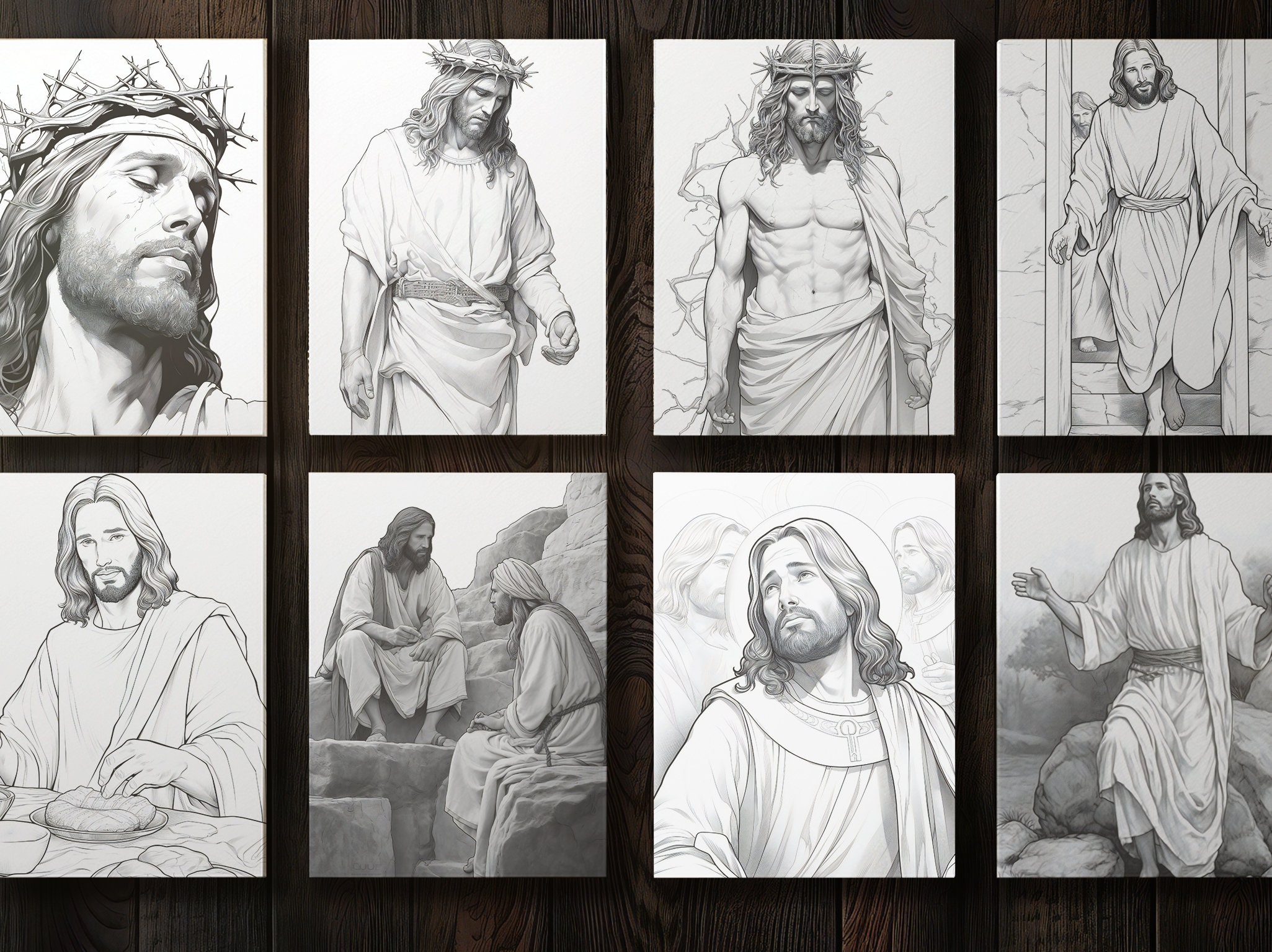 67 Pages of Jesus Christ | Coloring Book Pages | 4 Different Versions ...