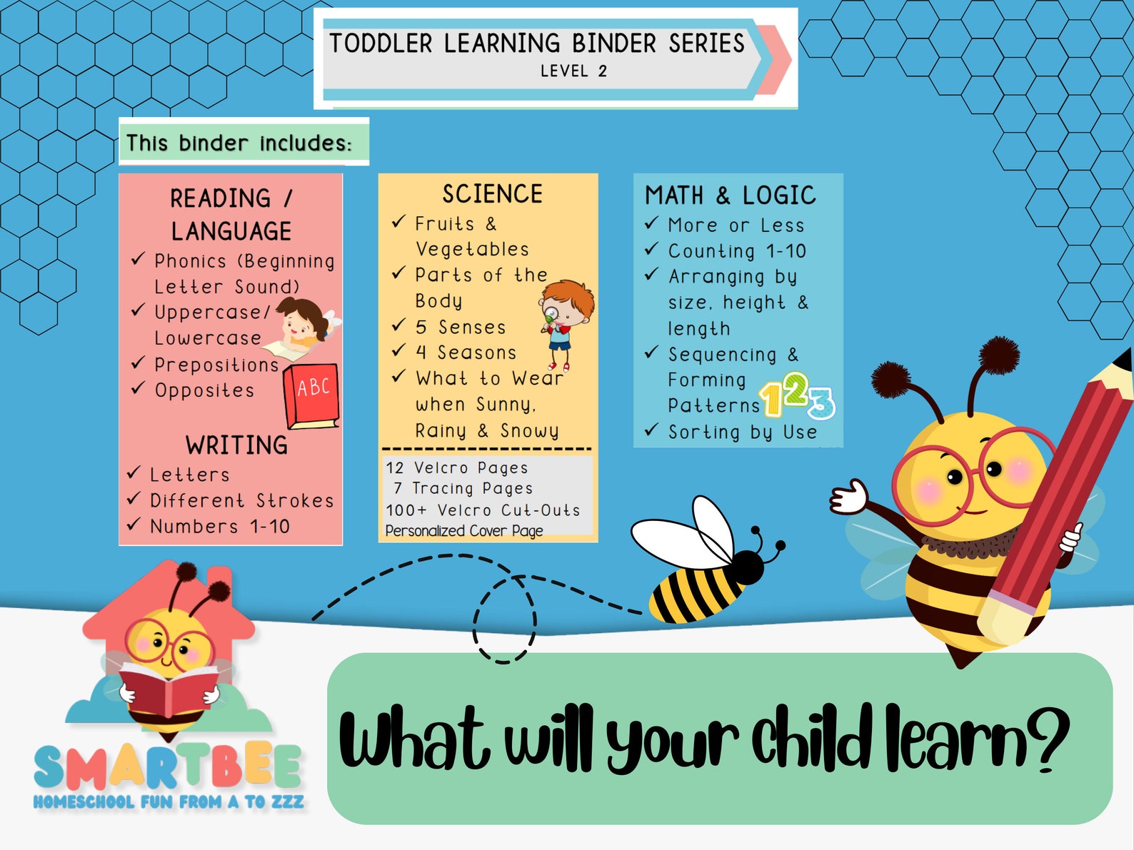 Smartbee DIY Toddler Learning Binder Level 2 Busy Book Sensory Book ...