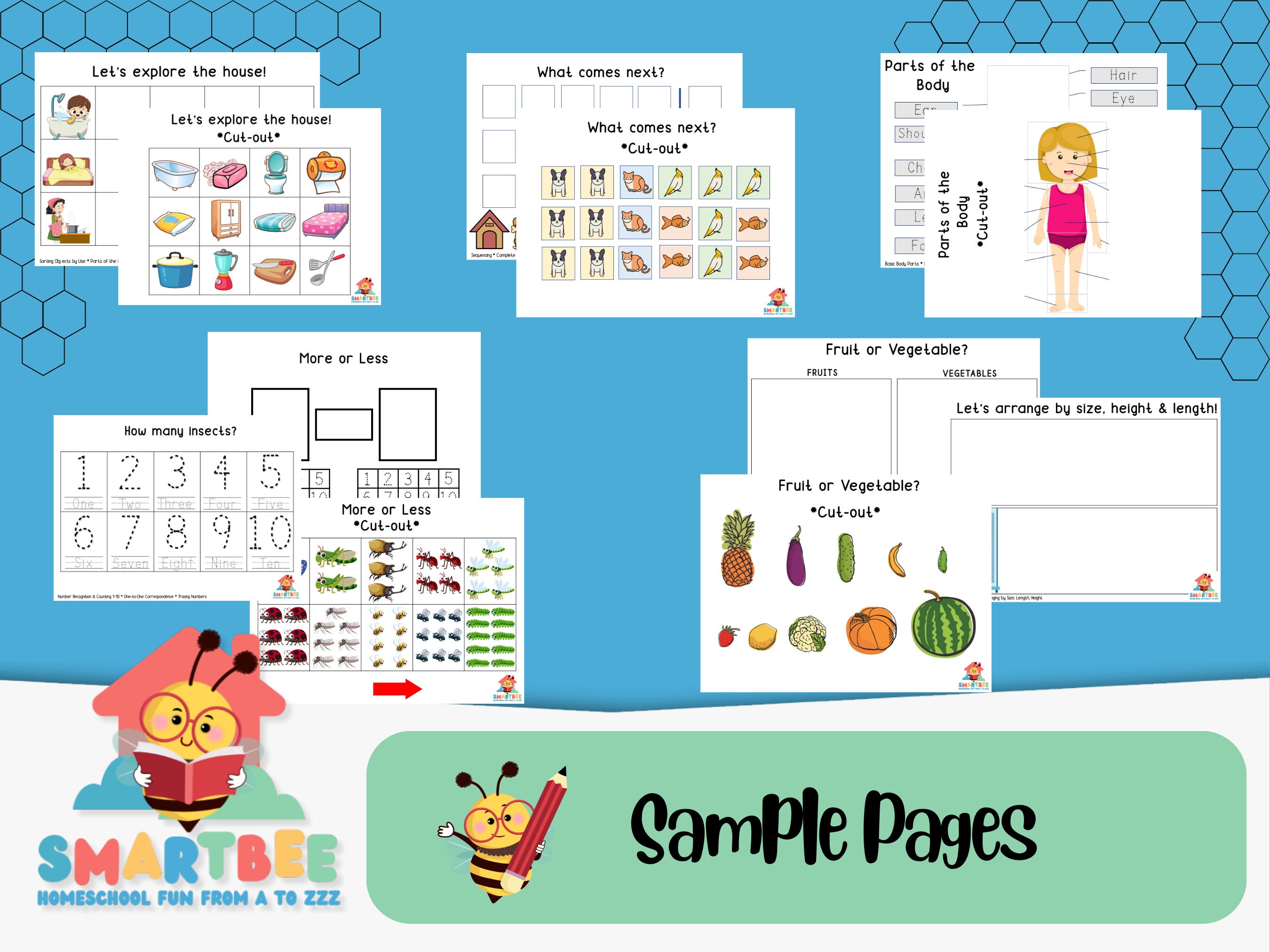 Smartbee DIY Toddler Learning Binder Level 2 Busy Book Sensory Book ...