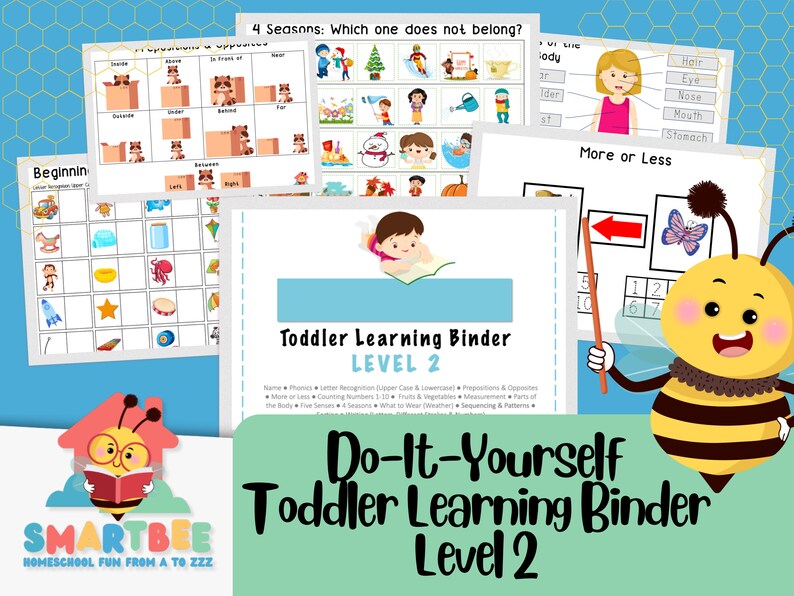 Smartbee DIY Toddler Learning Binder Level 2 Busy Book Sensory Book Preschool & Kinder Activity ...