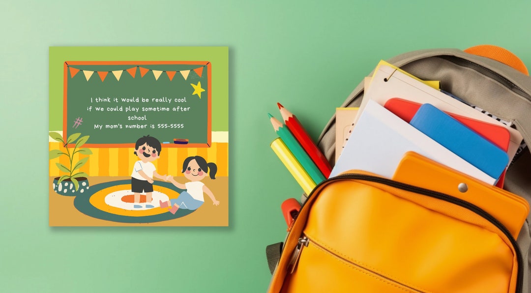 Back to School Playdate Card - Etsy