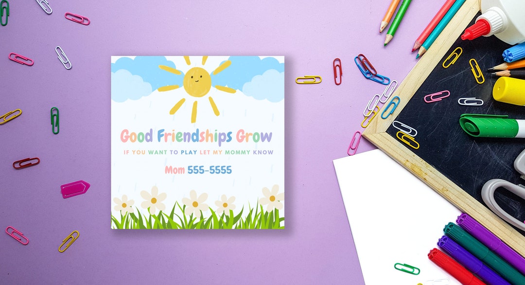 Friendships Grow Playdate Card - Etsy
