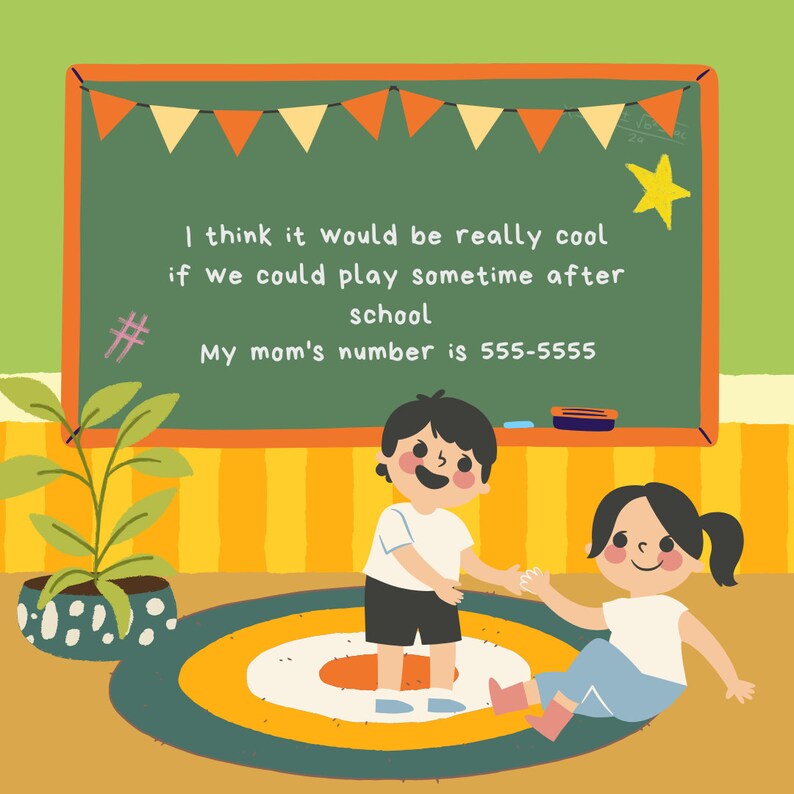 Back to School Playdate Card - Etsy