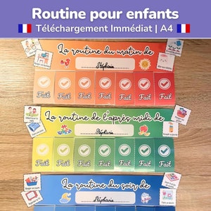 Children's Routine in French, Montessori, Positive Education, Children ...