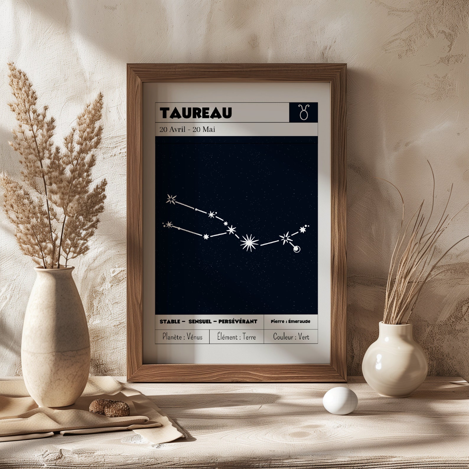 Taurus Constellation Poster | Zodiac Sign Poster | Astrology Gift Idea ...