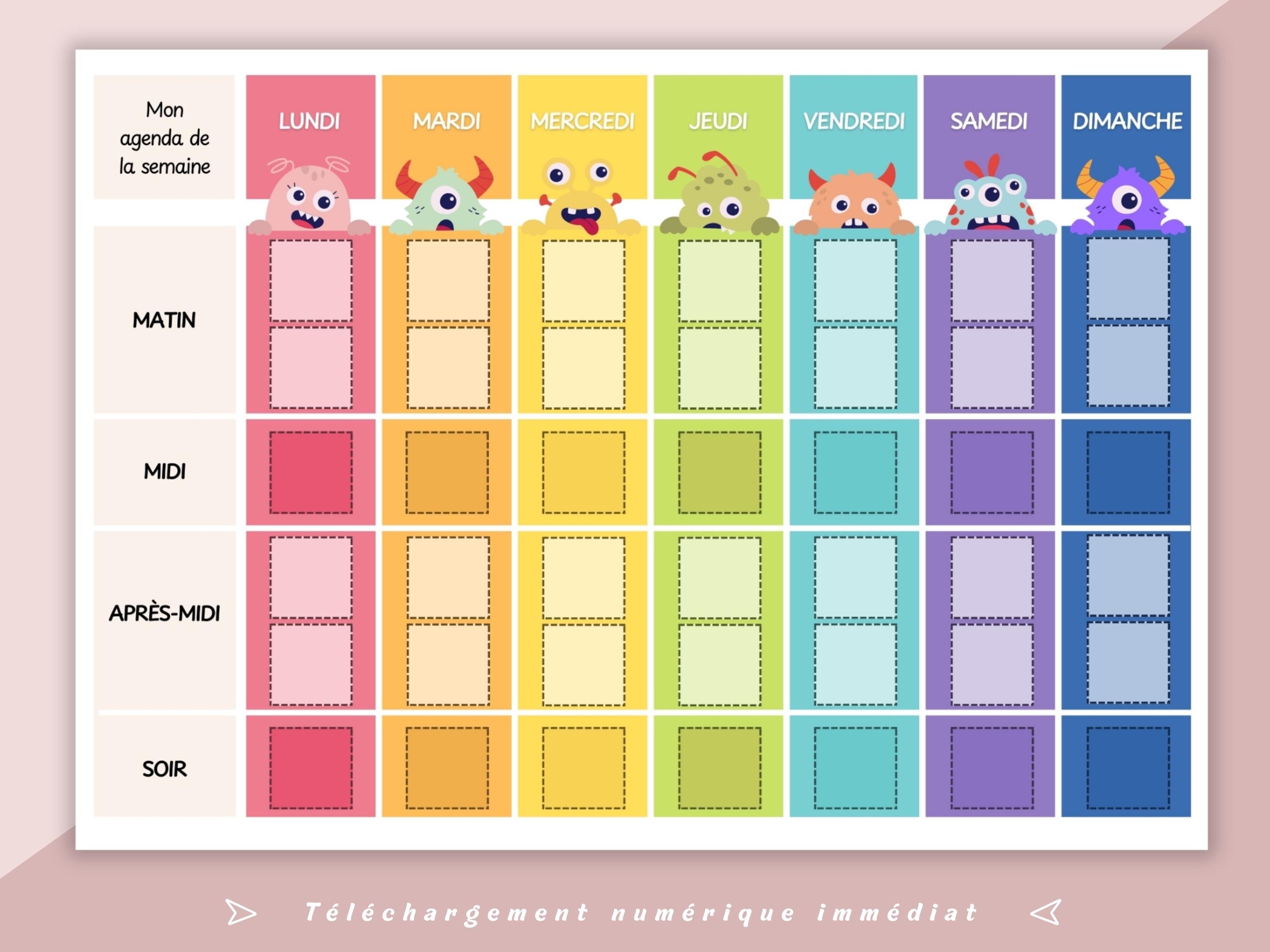 Montessori Children's Weekly Planner, Weekly Children's Routine ...
