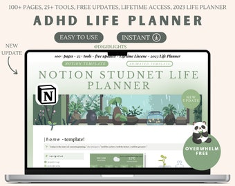 Notion Template ADHD Planner Notion Dashboard ADHD Digital Planner ...