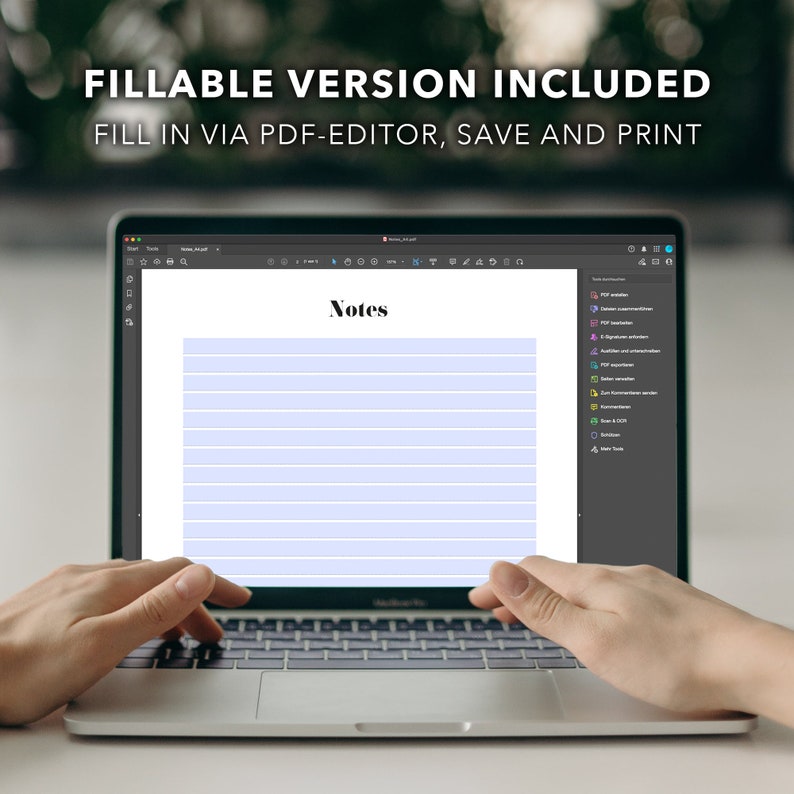 Printable Notes Pages A3, A4, A5, Letter, Half Letter Blank Notes Study ...