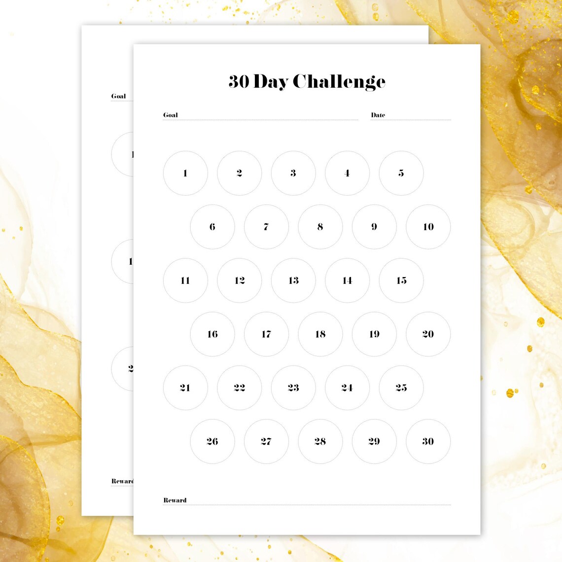 30 Day Challenge A3, A4, A5, Letter, Halfletter Printable PDF Digital ...