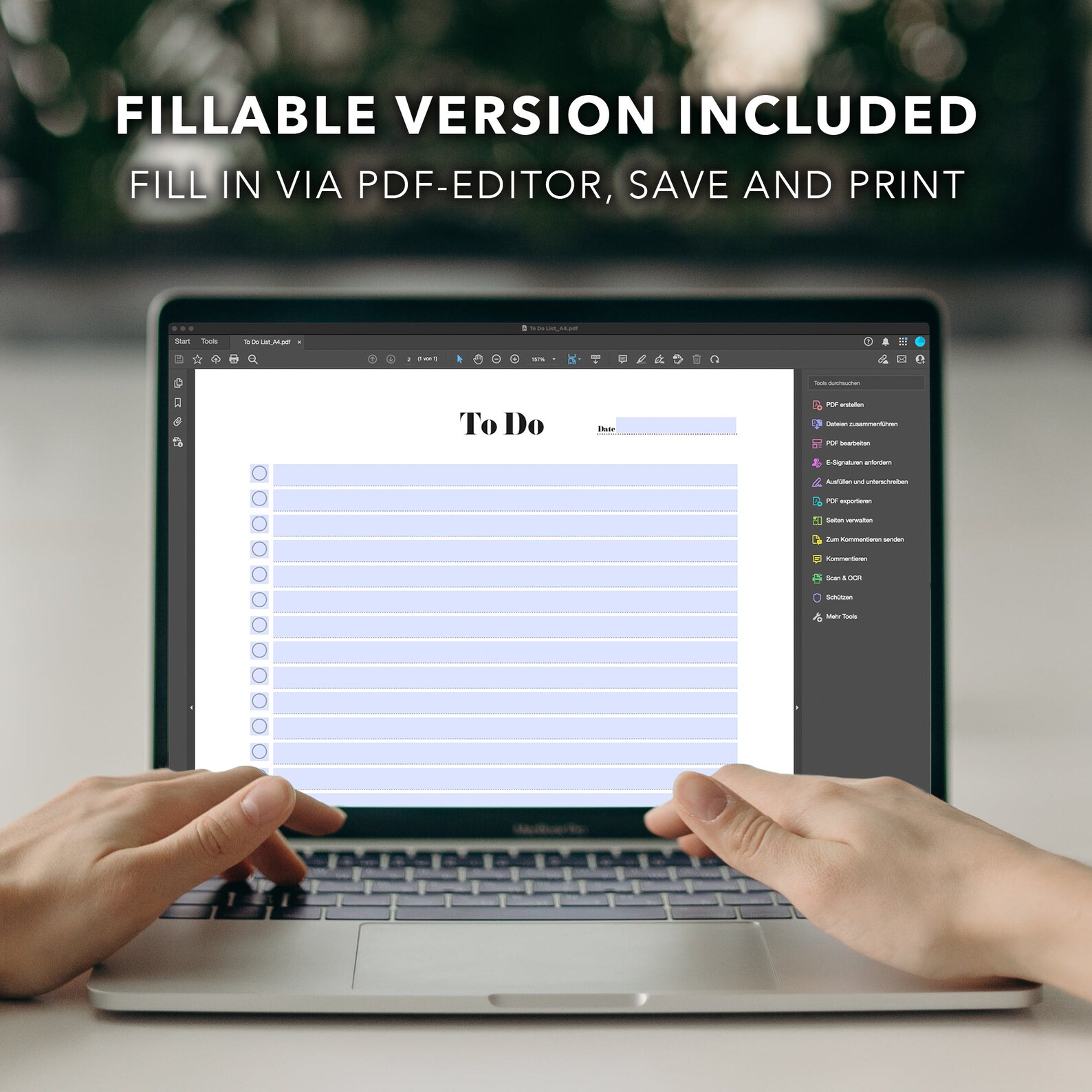 To Do List A3, A4, A5, Letter, Half Letter Printable PDF Digital ...