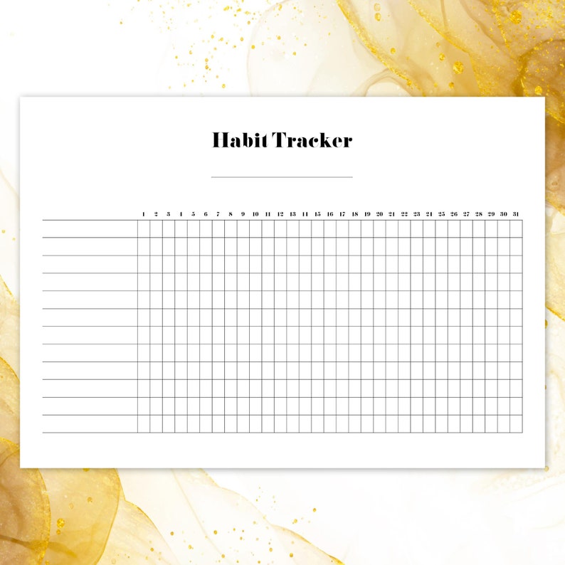 Monthly Habit Tracker A4 & Letter Printable PDF Digital Download Goal ...