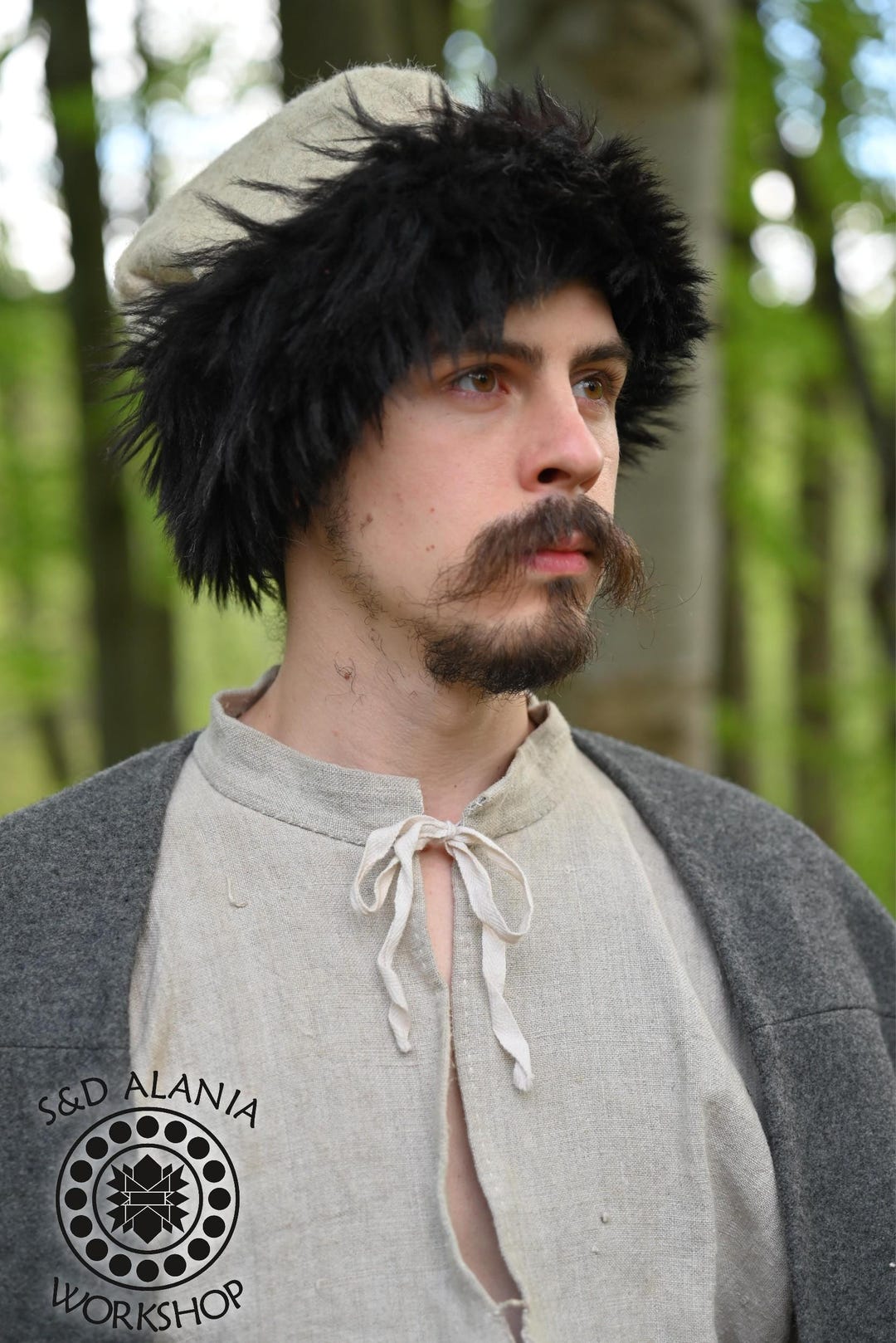 Wool Kolpak Hat With Sheep Fur, Peasant Hat, Poland, Hungary, Cossack ...