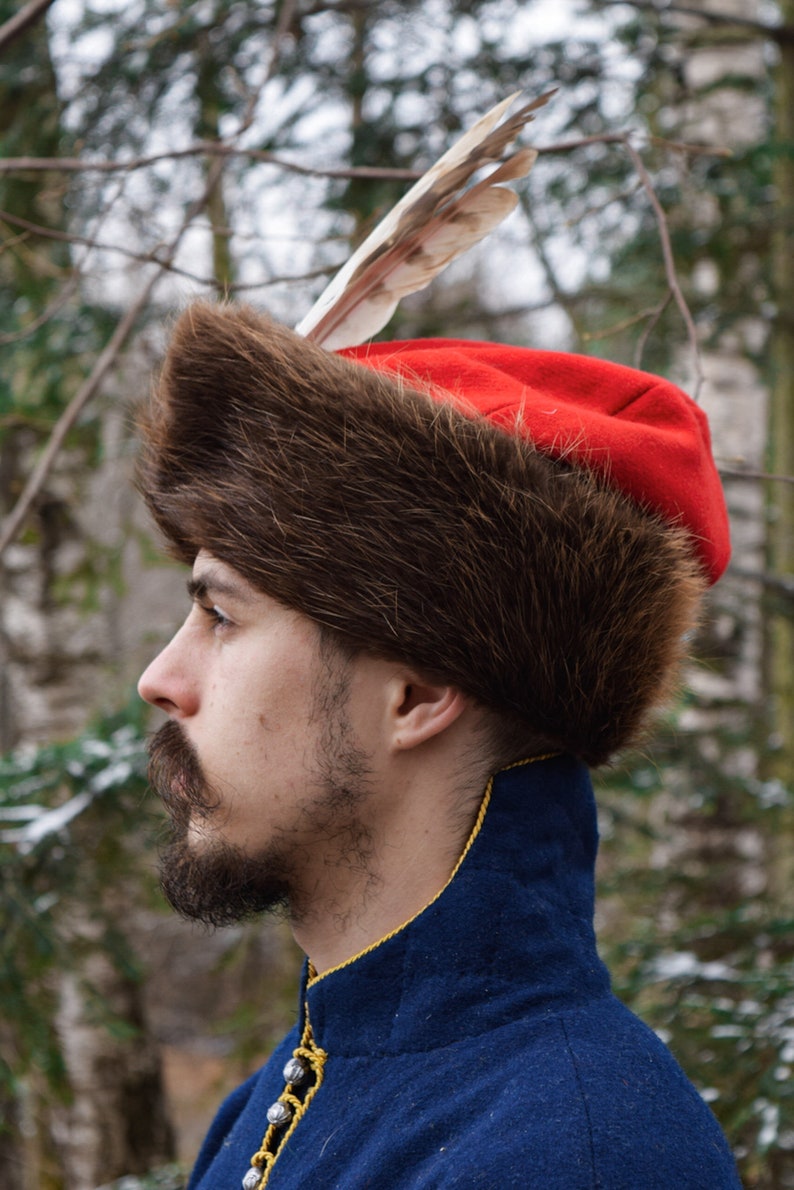 Wool Kolpak Hat, High Cap With a Slit Fur, 17th Century Poland, Hungary ...