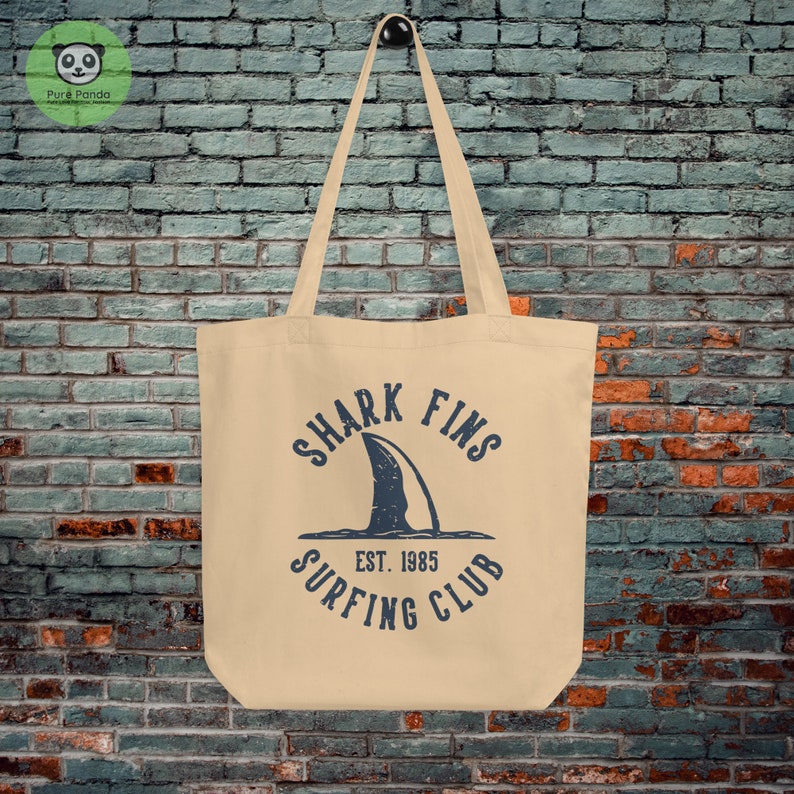 Shark Fins Surfing Club Tote Bag Ocean Eco Tote Bag Aesthetic Y2K Gift ...