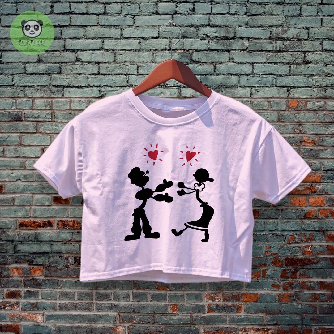 Y2k Love Popeye Cartoon Aesthetic Crop Top Friends Cropped Tee Custom ...