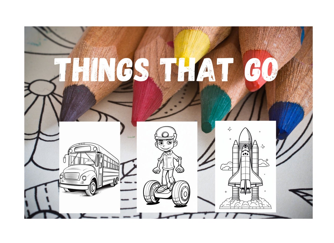 Things That Go Printable Coloring Pages, 20 Sheet Digital Download - Etsy