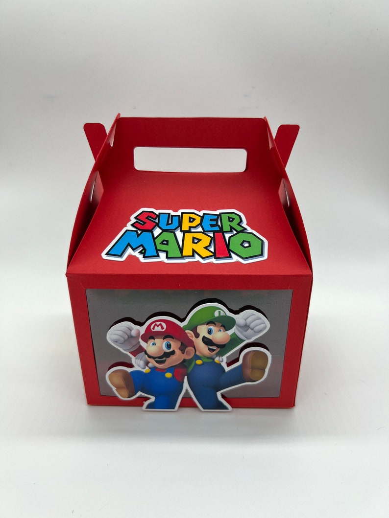 Mario Favor Boxes Set of 6 Cake Topper Party Decoration - Etsy