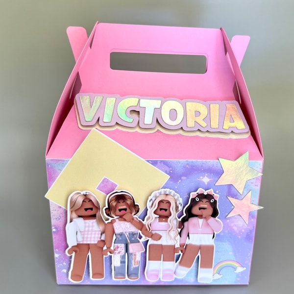 Girl Roblox Favor Boxes - Etsy