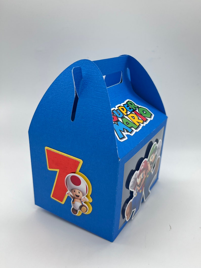 Mario Favor Boxes Set of 6 Cake Topper Party Decoration - Etsy