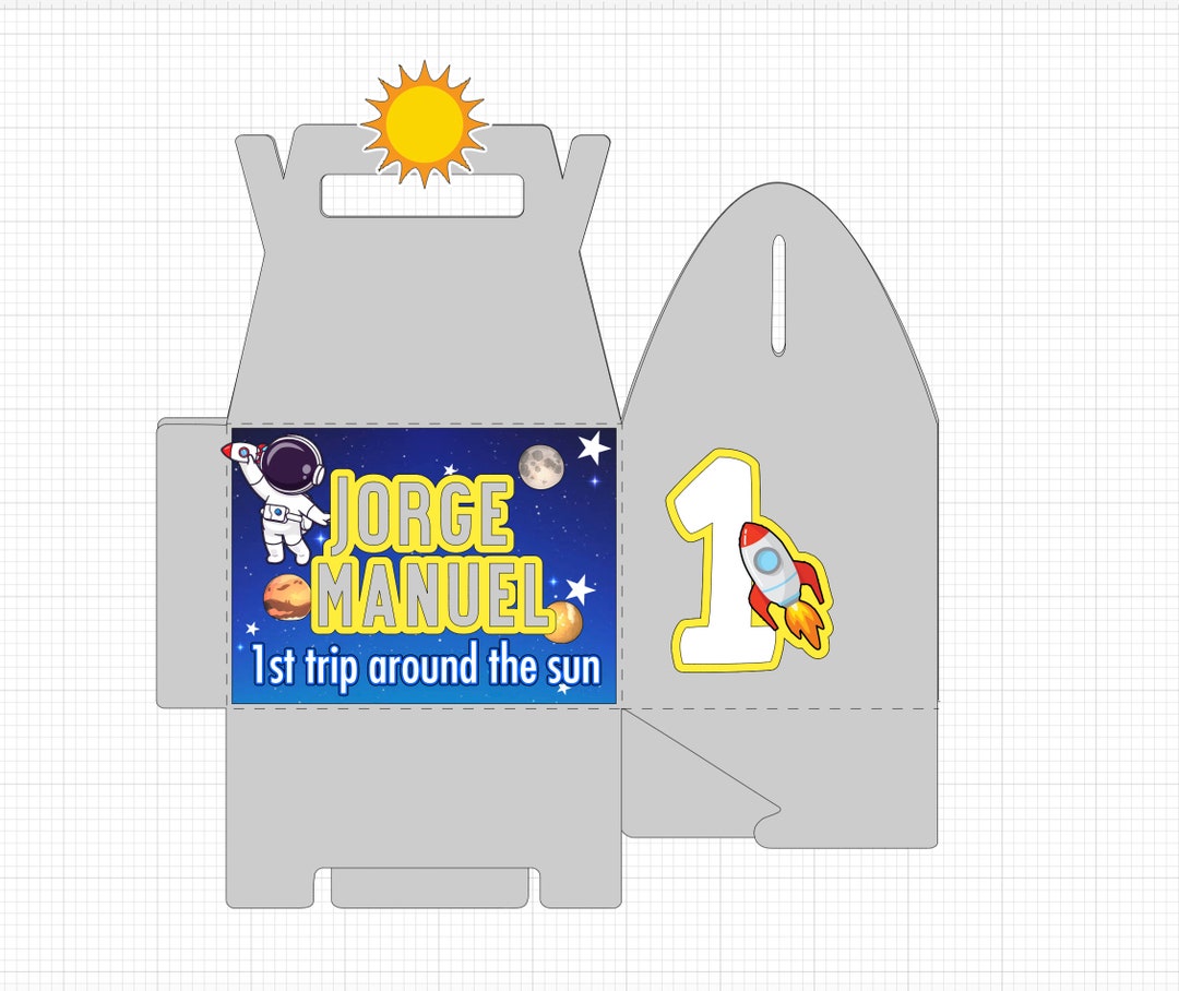 Spaceship Favor Boxes Cake Topper Party Decor - Etsy