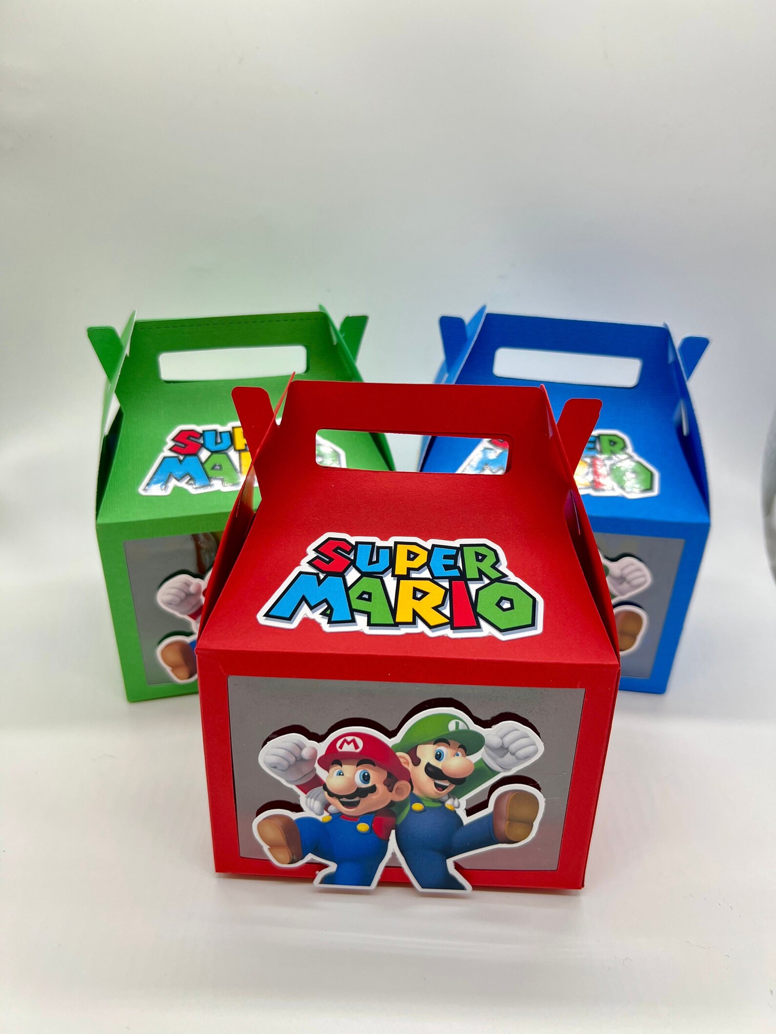 Mario Favor Boxes Set of 6 Cake Topper Party Decoration - Etsy