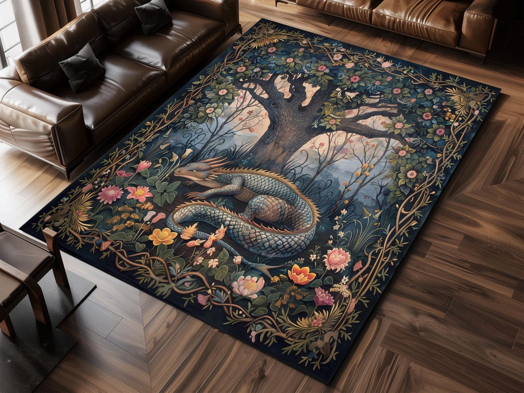 Fantasy Inspired Area Rug | Dark Academia Gothic Book Nook Decor ...
