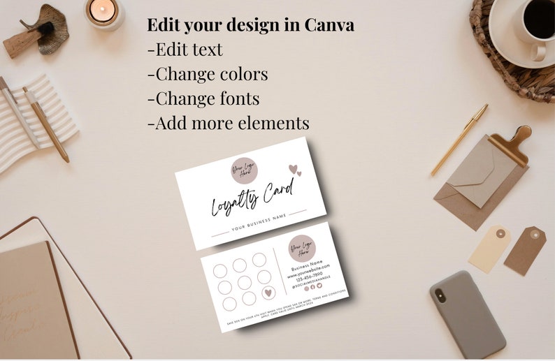 Loyalty Card Template Editable, Printable Loyalty Cards, Modern ...